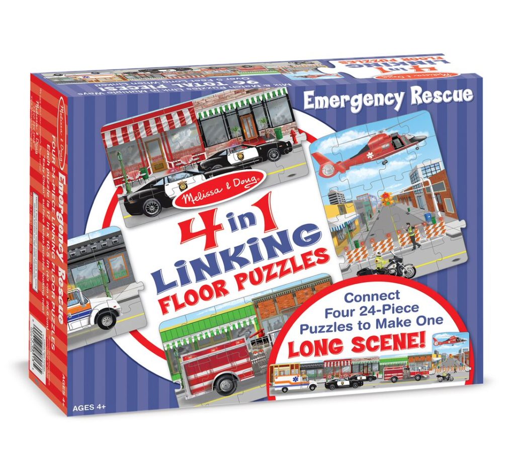 Emergency Rescue 4-in-1 Linking Floor Puzzle (96 pc) - A Toy For You