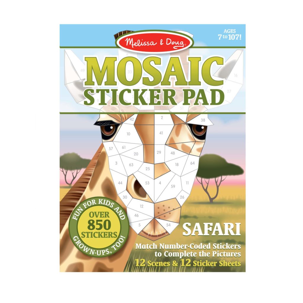 30160 Mosaic Sticker Pad - Safari Animals - A Toy For You